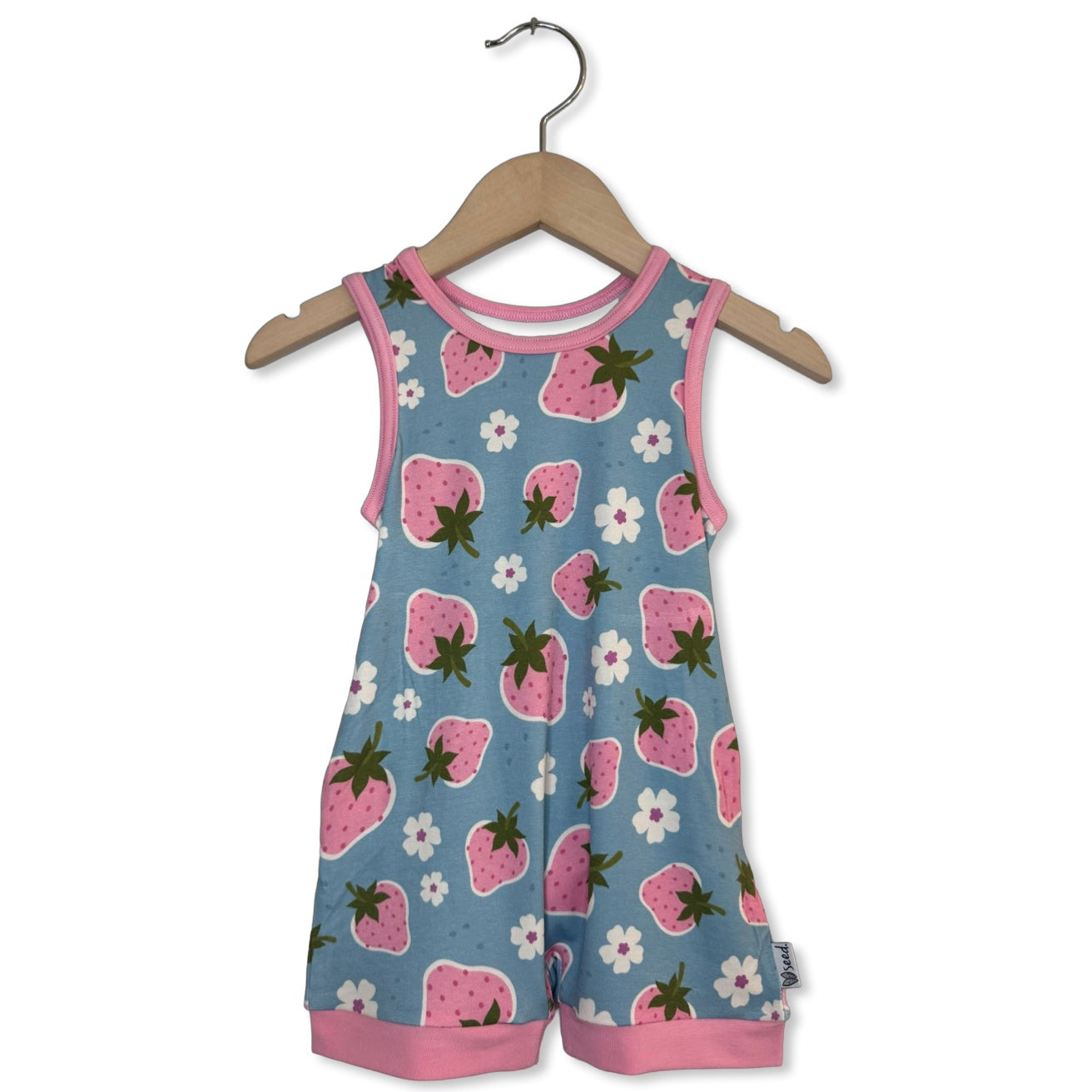 Strawberry Fields Sleeveless Shorty Romper