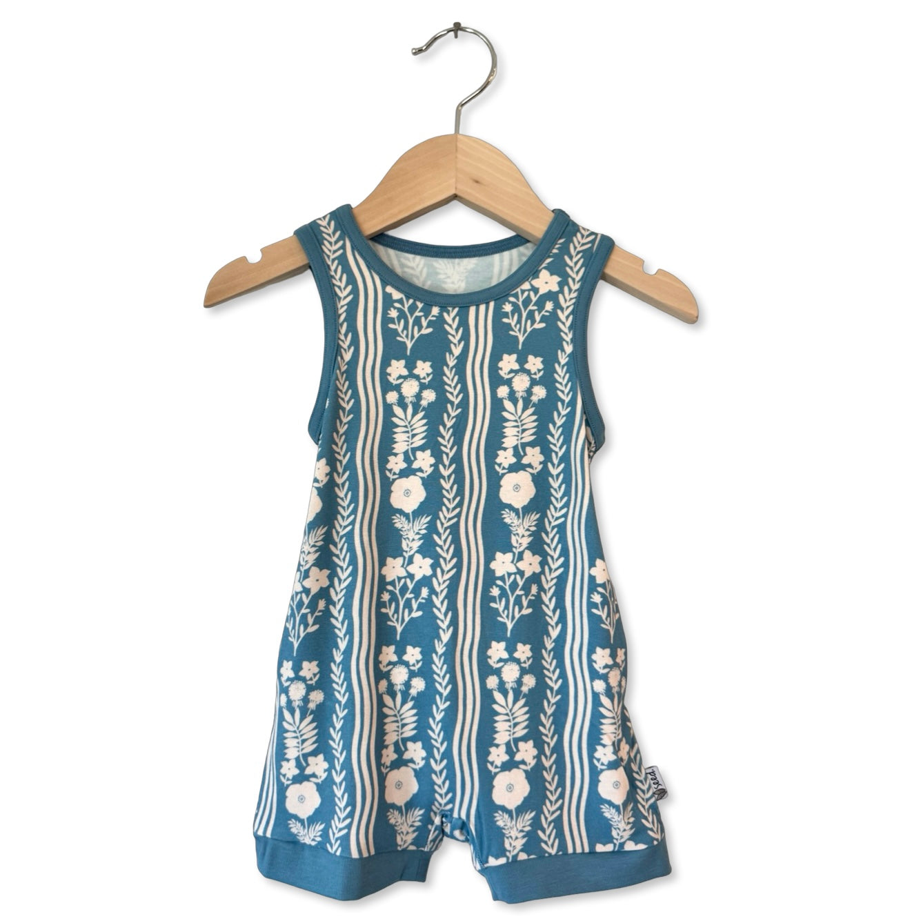 Whimsy Blue Sleeveless Shorty Romper