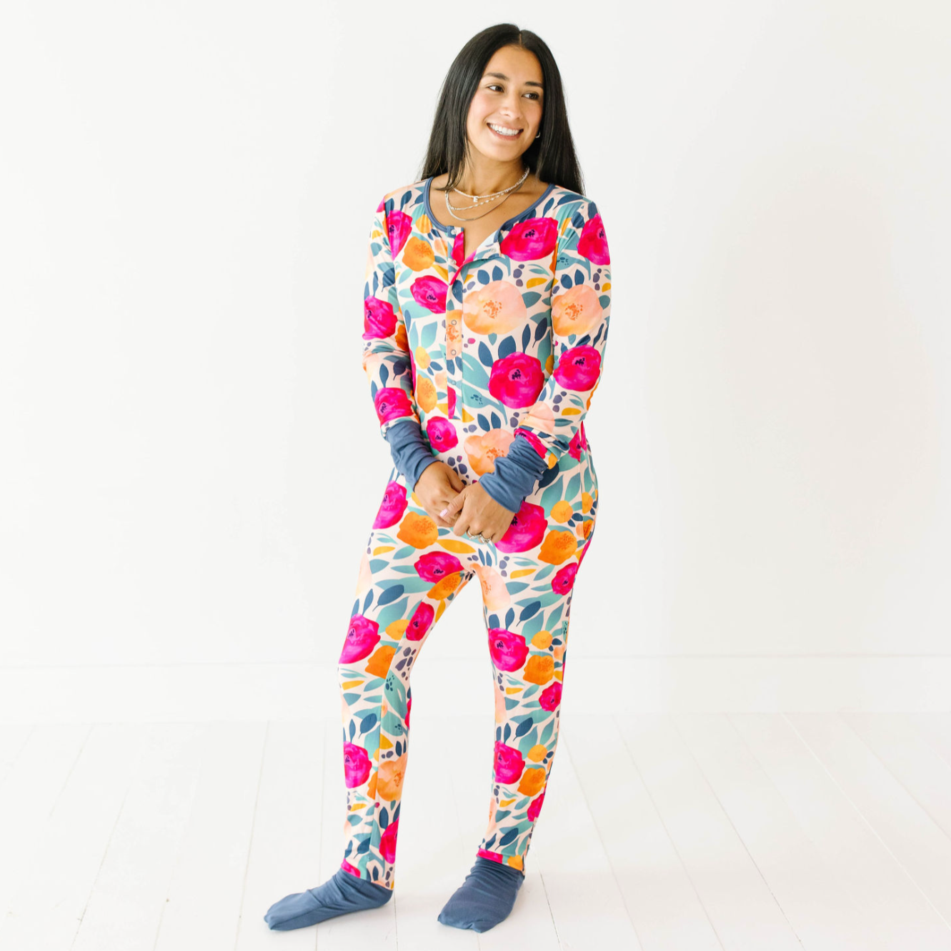 In Full Bloom At Your Leisure Snap Down Adult Romper